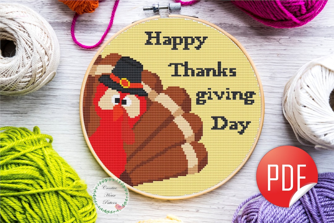 Thanksgiving Cross Stitch Pattern Autumn Counted Cross - Etsy
