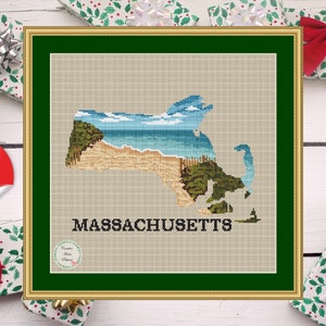 US States Cross Stitch Patterns 50 in 1 Set, Nature Counted Cross ...
