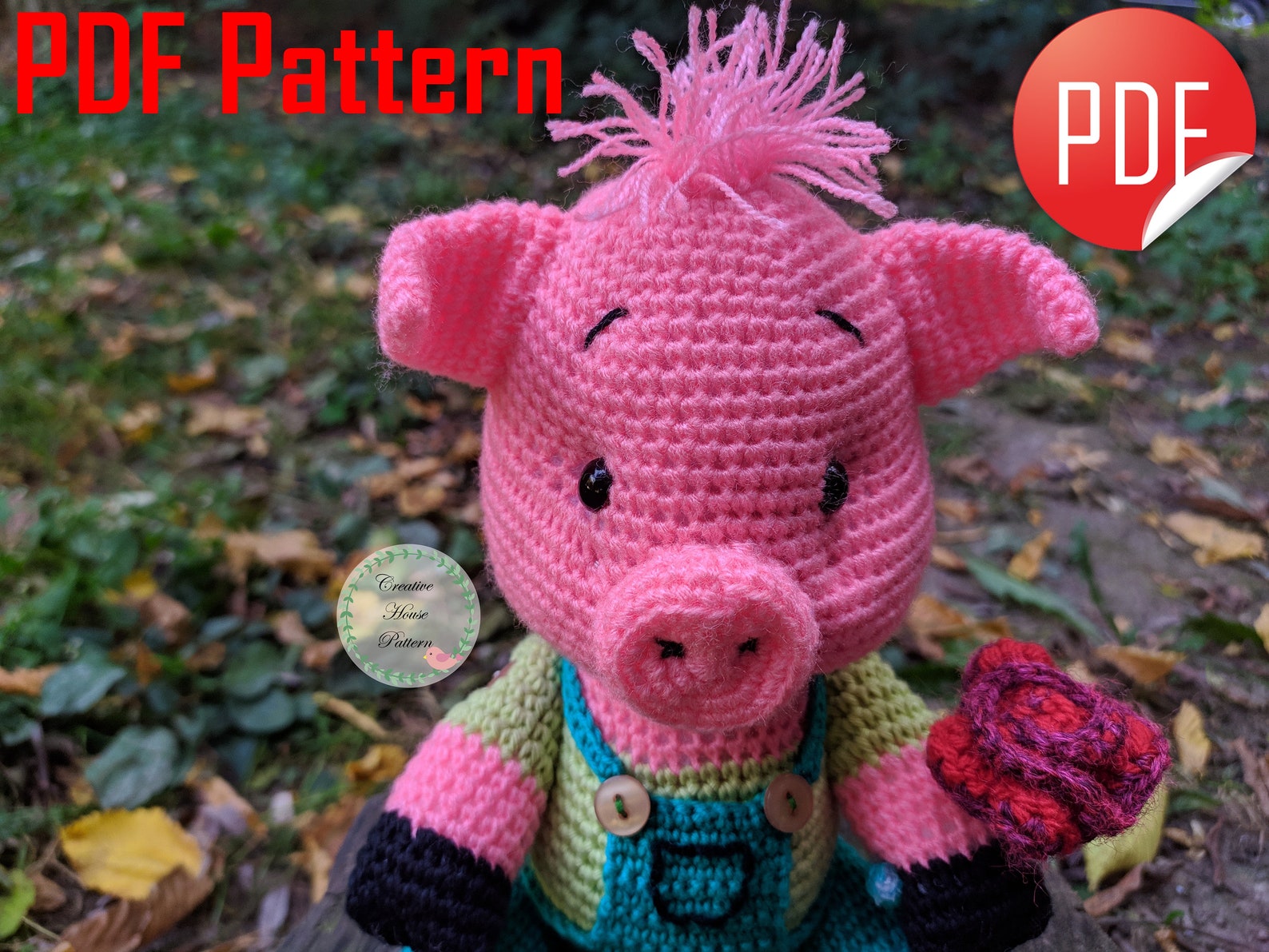 Pig Crochet Pattern Amigurumi Toy Pig Handmade Piglet - Etsy