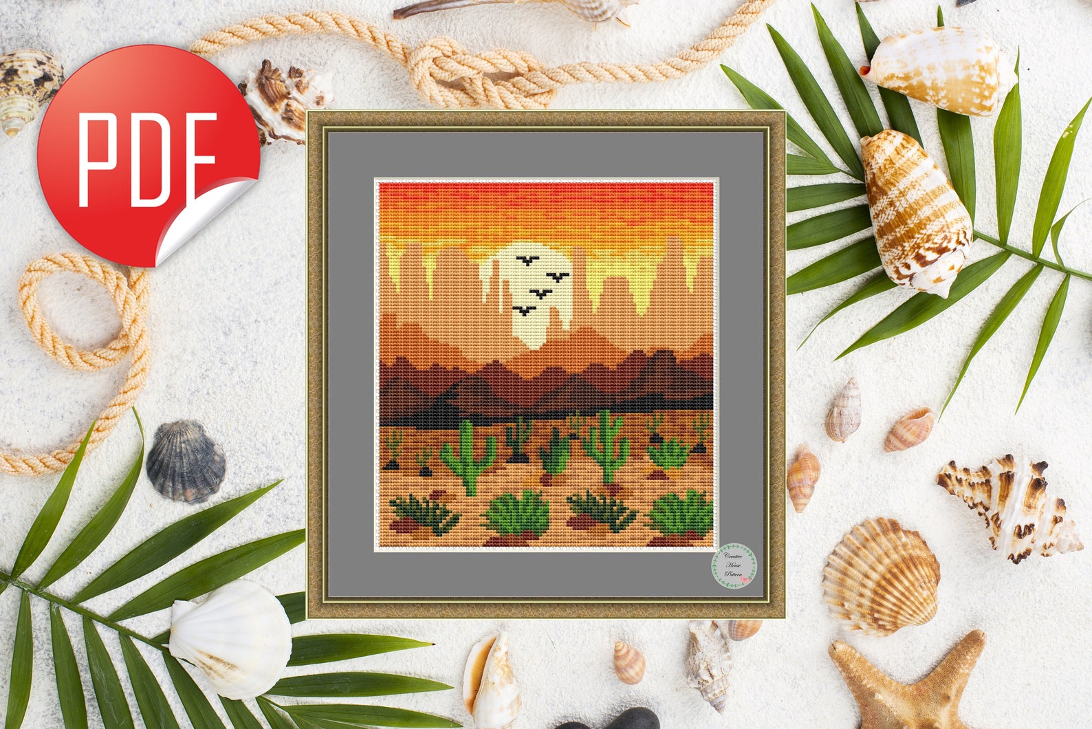 Sunset Cross Stitch Pattern Landscape Cross Stitch Nature | Etsy