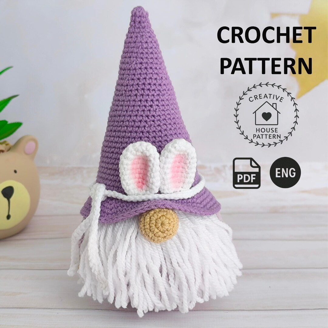 Easter Gnome Crochet Pattern PDF English, Gnome Ornament, Bunny Crochet ...