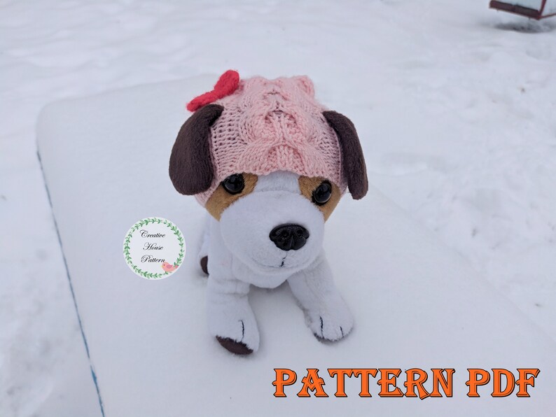 Dog Hat Knitting Pattern Knit Dog Hat With Bow Pattern - Etsy