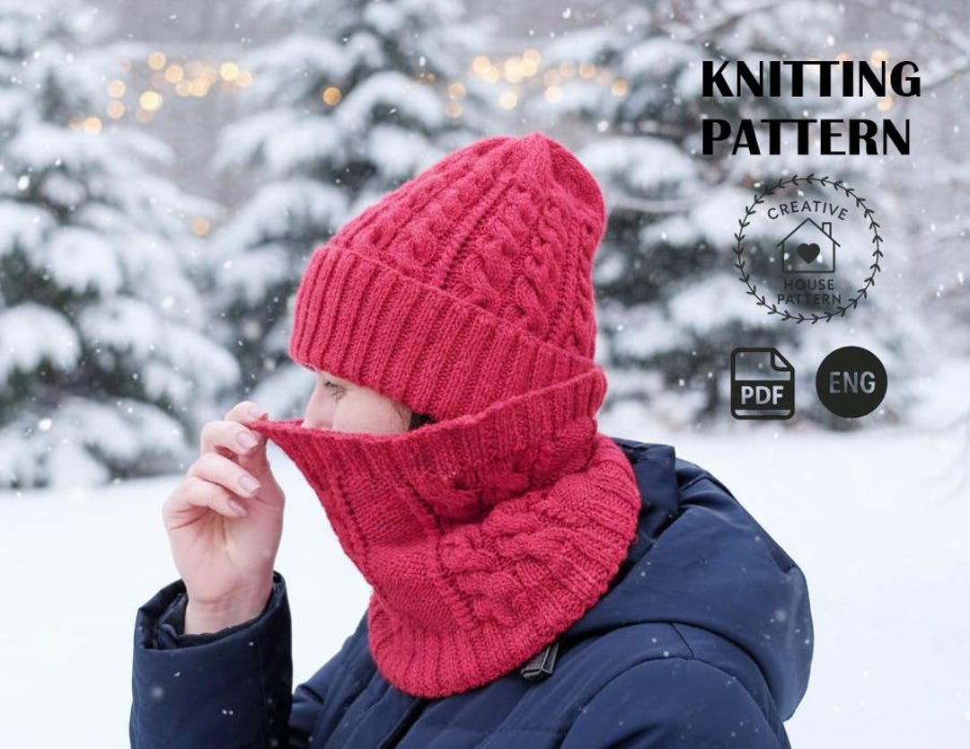 Knit Hat and Cowl Pattern in English SET: Women's Winter Accessories ...