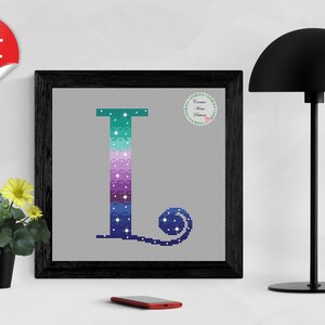 Letter L Cross Stitch Pattern Starry Night Modern Counted - Etsy