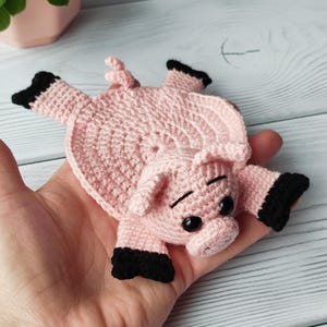 Coaster Crochet Pattern PDF English, Amigurumi Pig Crochet Pattern ...