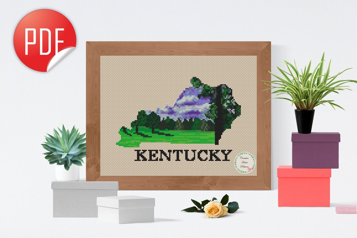 Kentucky State Cross Stitch Pattern Nature Counted Cross - Etsy