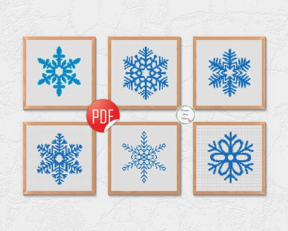 Christmas ornaments snowflakes cross stitch pattern cross | Etsy