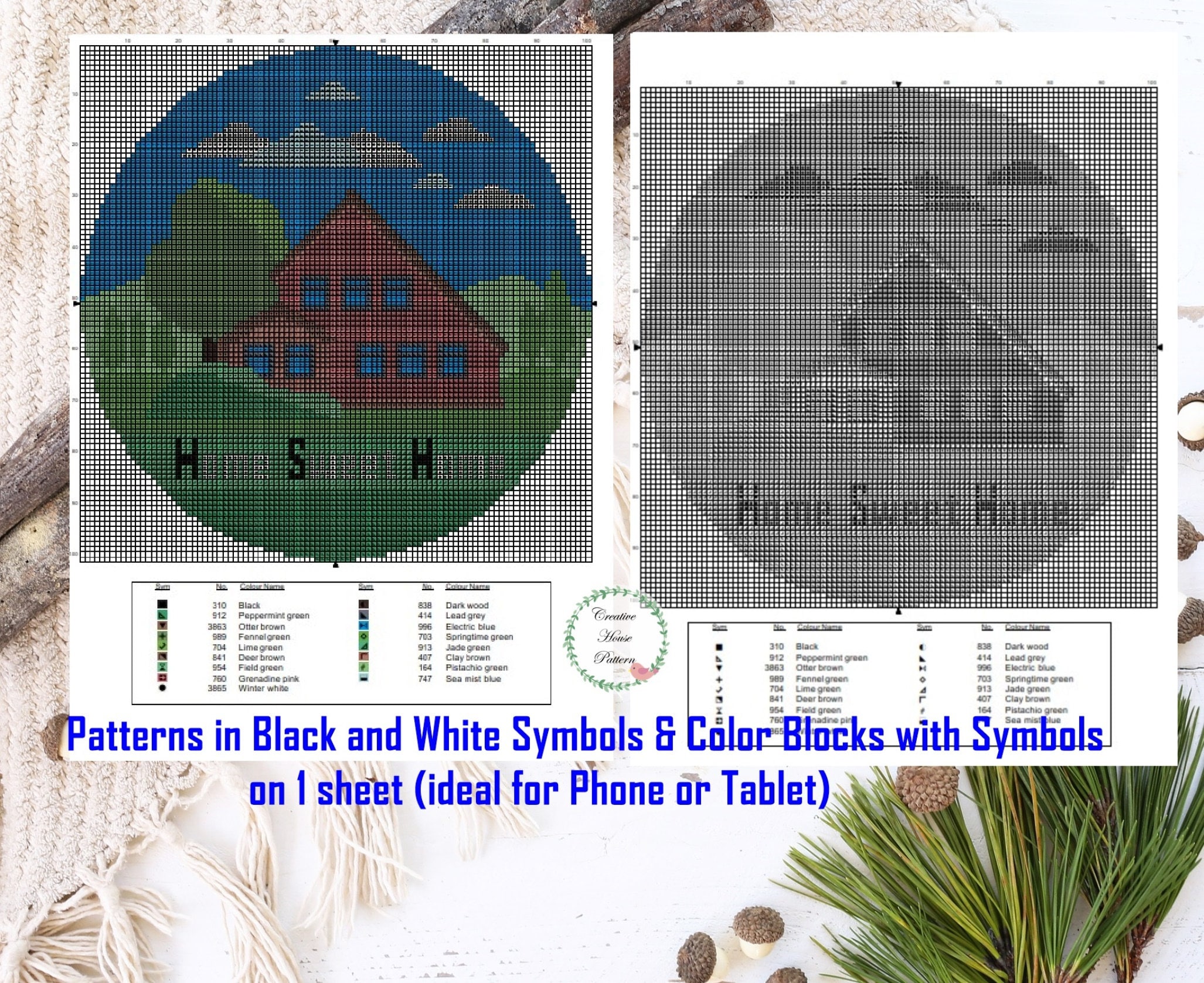 Delaware State Cross Stitch Pattern Sunset Landscape Design, Modern USA ...
