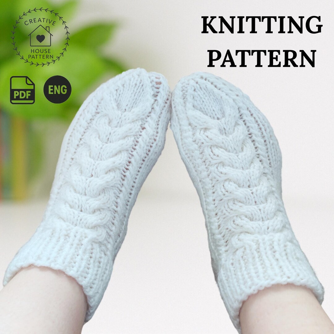 Socks Knitting Pattern PDF English, Cable Socks Pattern, Knit Sock ...