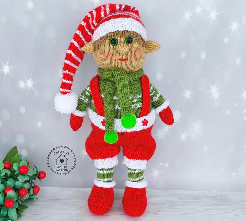 Elves Knitting Pattern PDF English, Knitted Decorations, Holiday ...