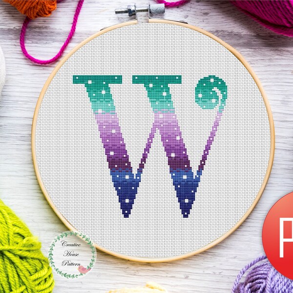 Letter W Embroidery - Etsy
