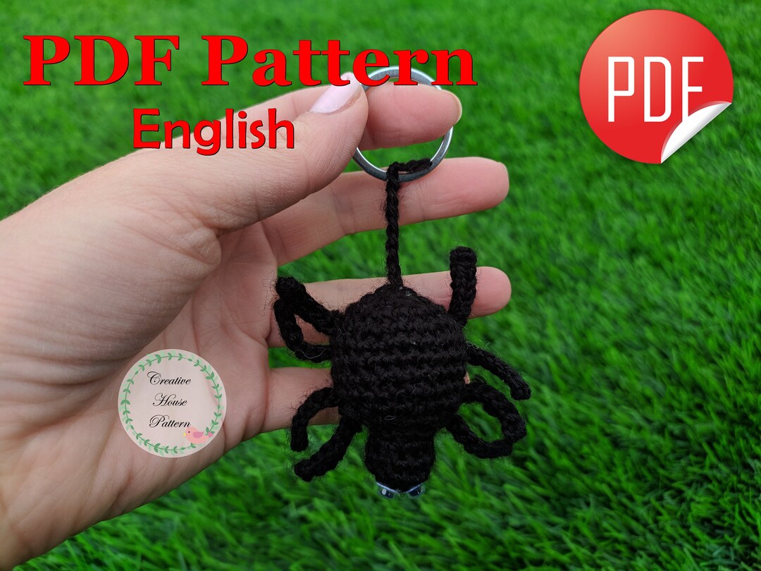 Spider Crochet Pattern in English, Keychain Crochet Pattern, Amigurumi ...