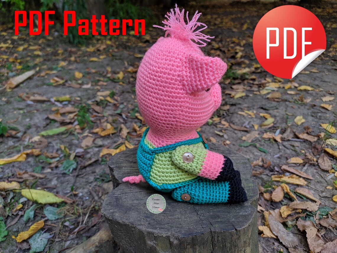 Pig Crochet Pattern Amigurumi Toy Pig Handmade Piglet - Etsy