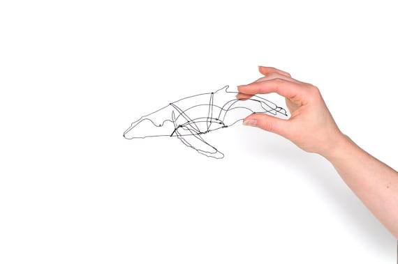 Humpback Wire Whale 3D Whale Hanging Art Sculpture - Etsy