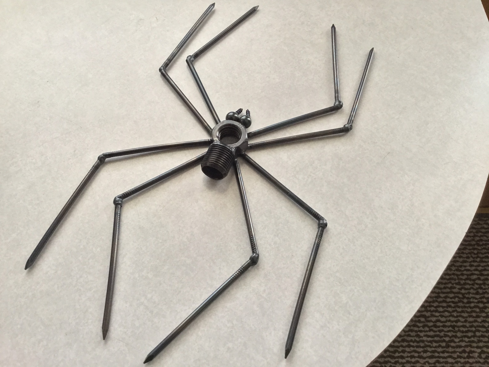 Spider weld art metal Scrap sculpture insect | Etsy