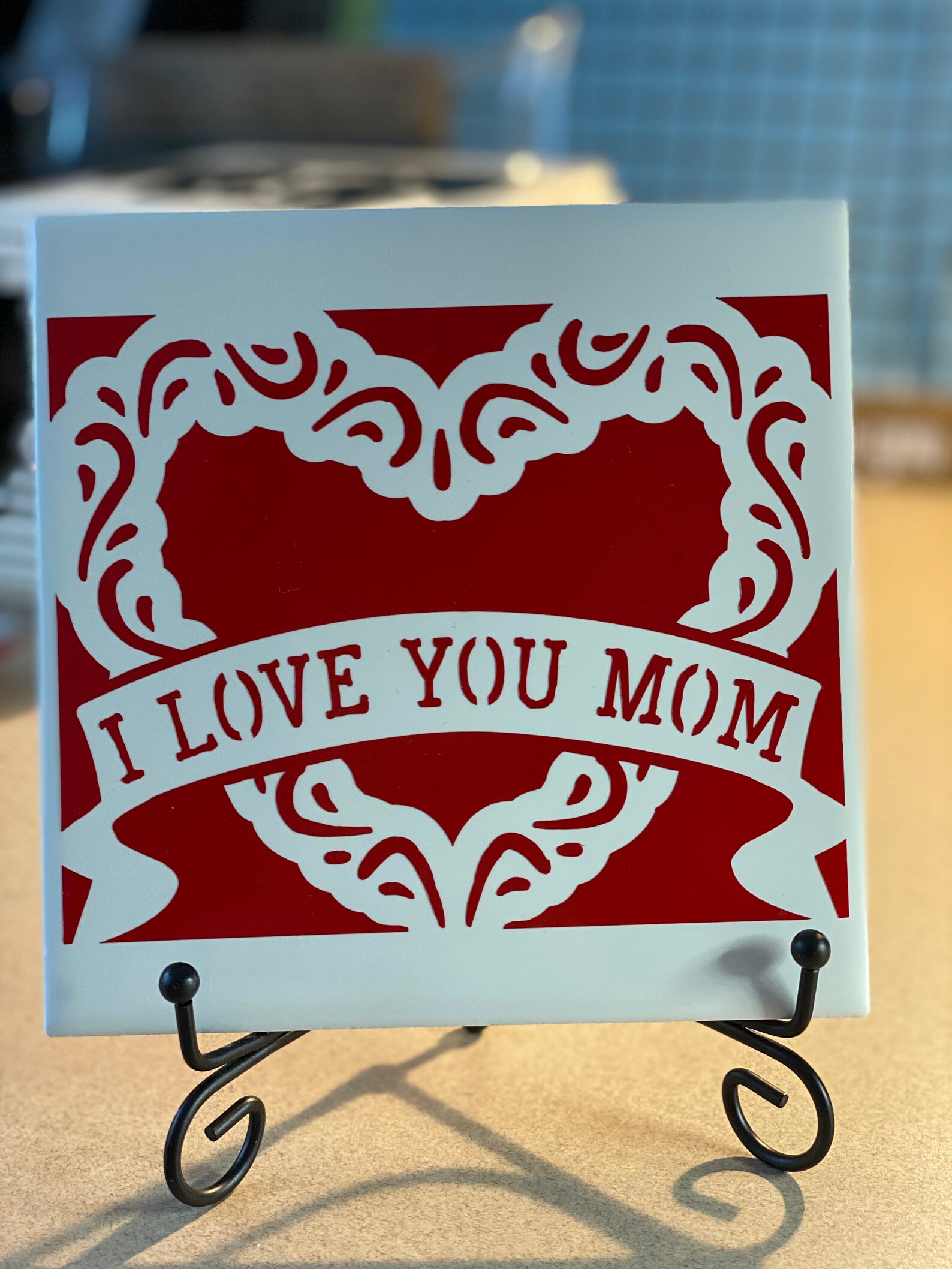 Ceramic Tile Sign I Love You Mom - Etsy