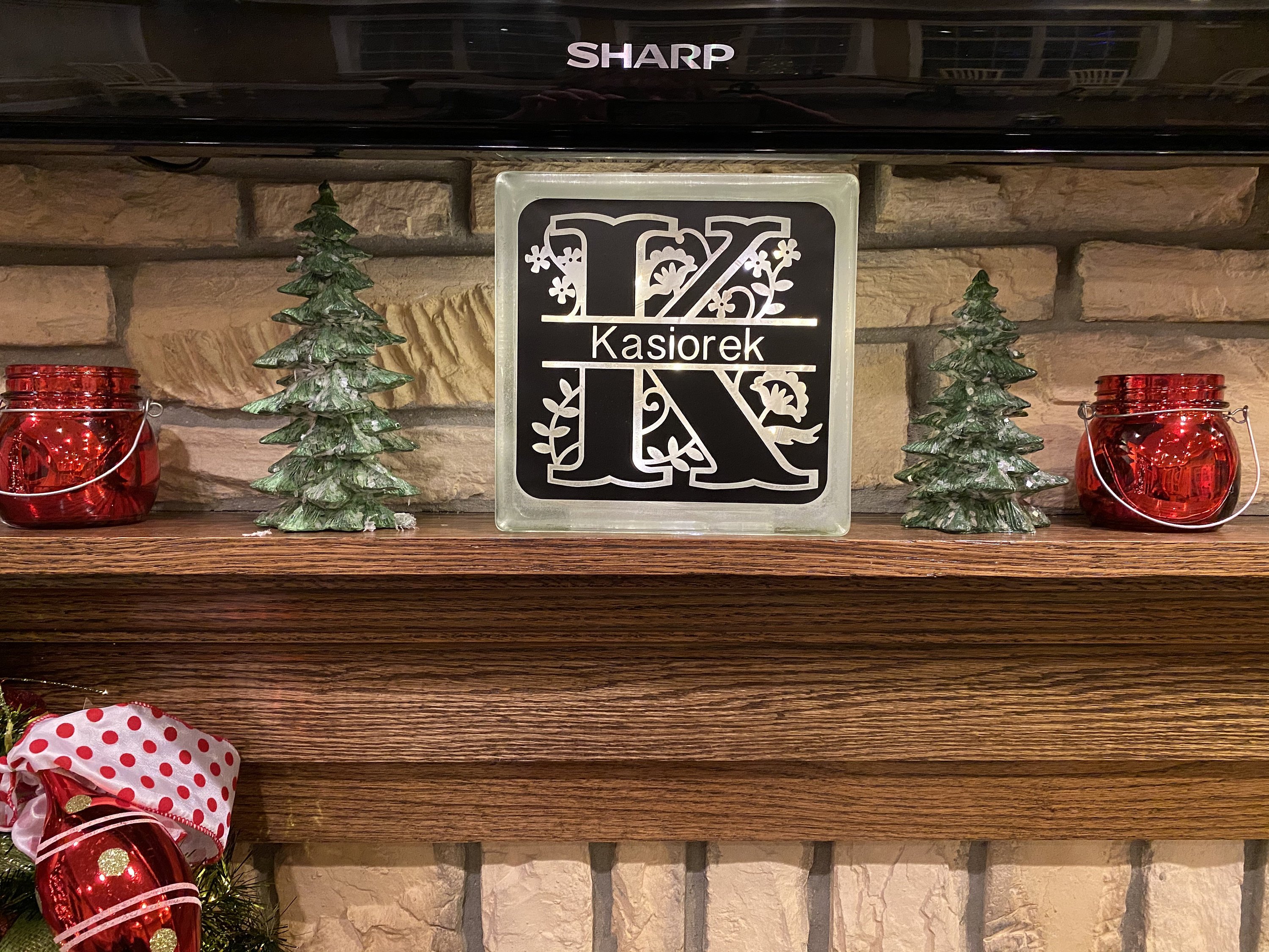 Glass Block Decor-elegant Monogram - Etsy