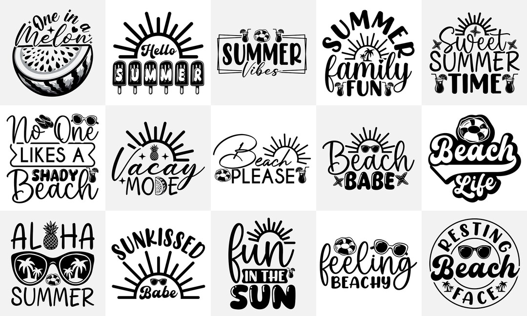 15 Custom Summer Digital Files Bundle - Perfect for Your Summer ...
