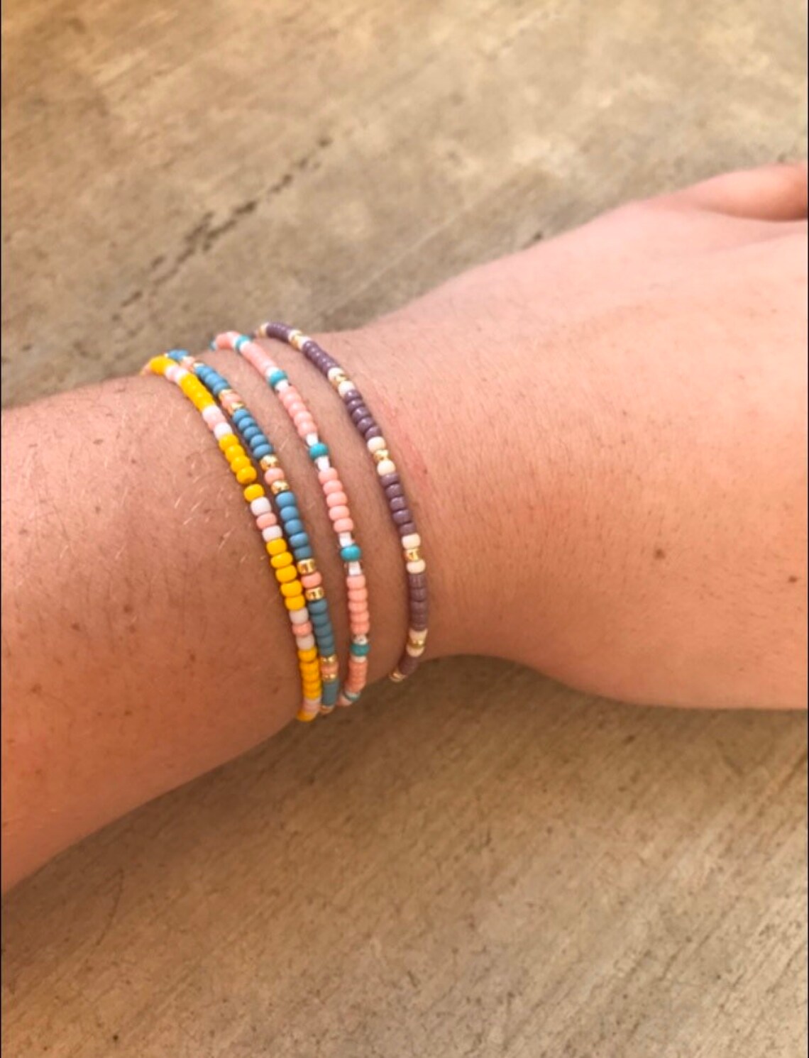 Seed Bead Stretch Bracelet Stacatto Accent - Etsy