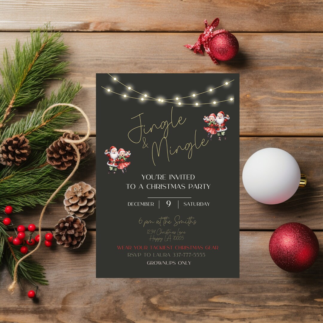 Editable Christmas Party Invitation Christmas Party Invite Christmas ...
