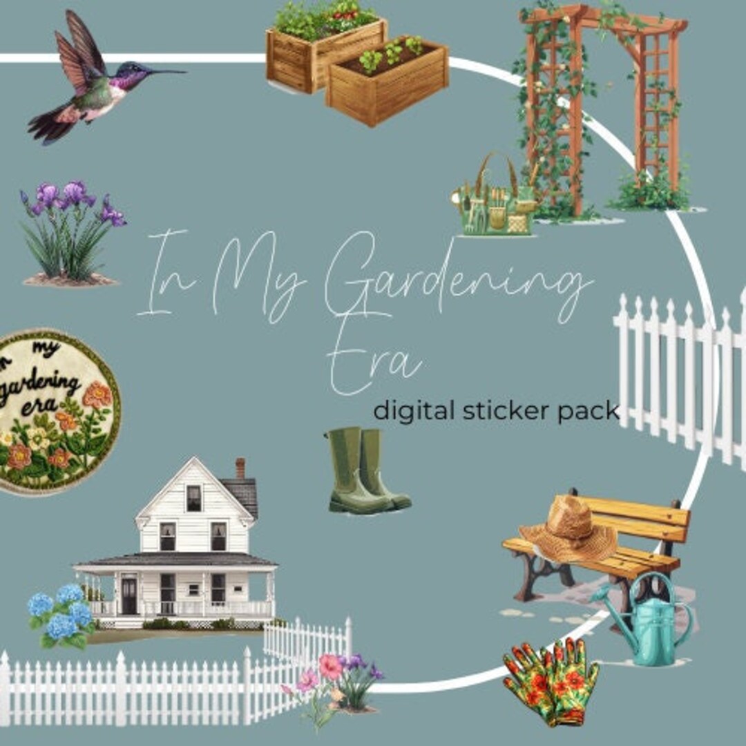 In My Gardening Era Stickers | Precropped Digital Stickers | Gardening ...