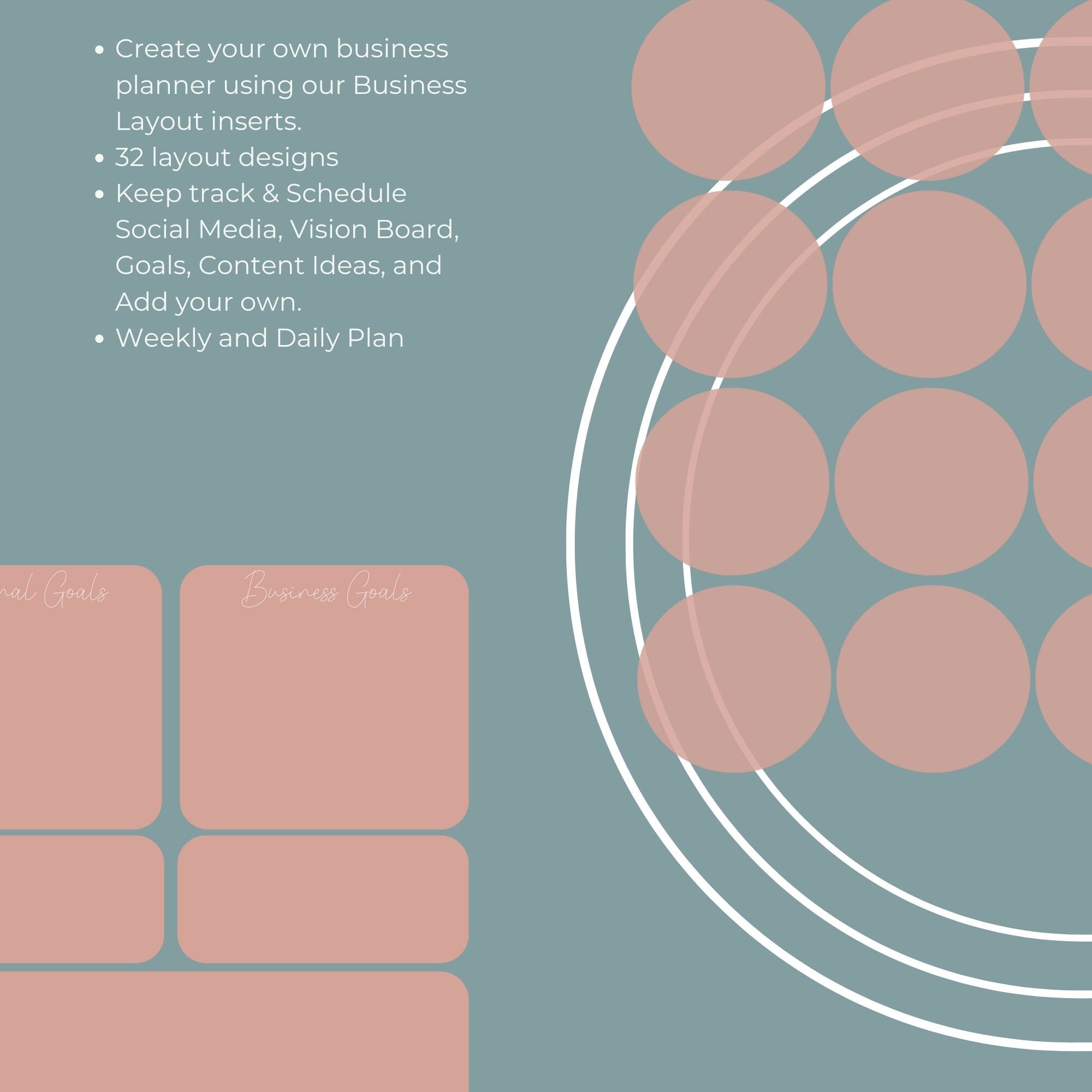 Business Planner Layout Inserts for Digital Planner Digital Insert ONLY ...
