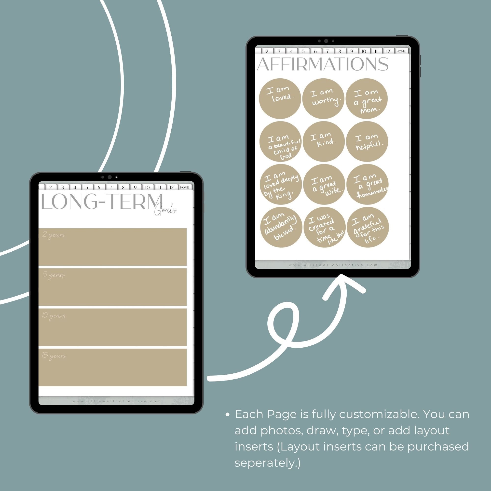 Business Planner Layout Inserts for Digital Planner Digital Insert ONLY ...