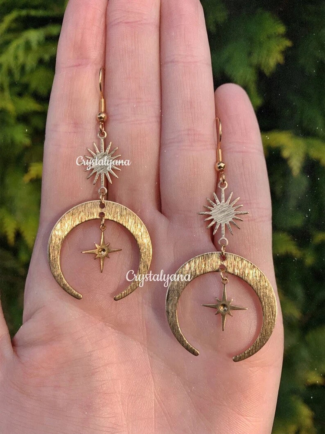 Sparkling Moonlight Earrings Crescent Moon Luna Celestial Dangle Drop ...