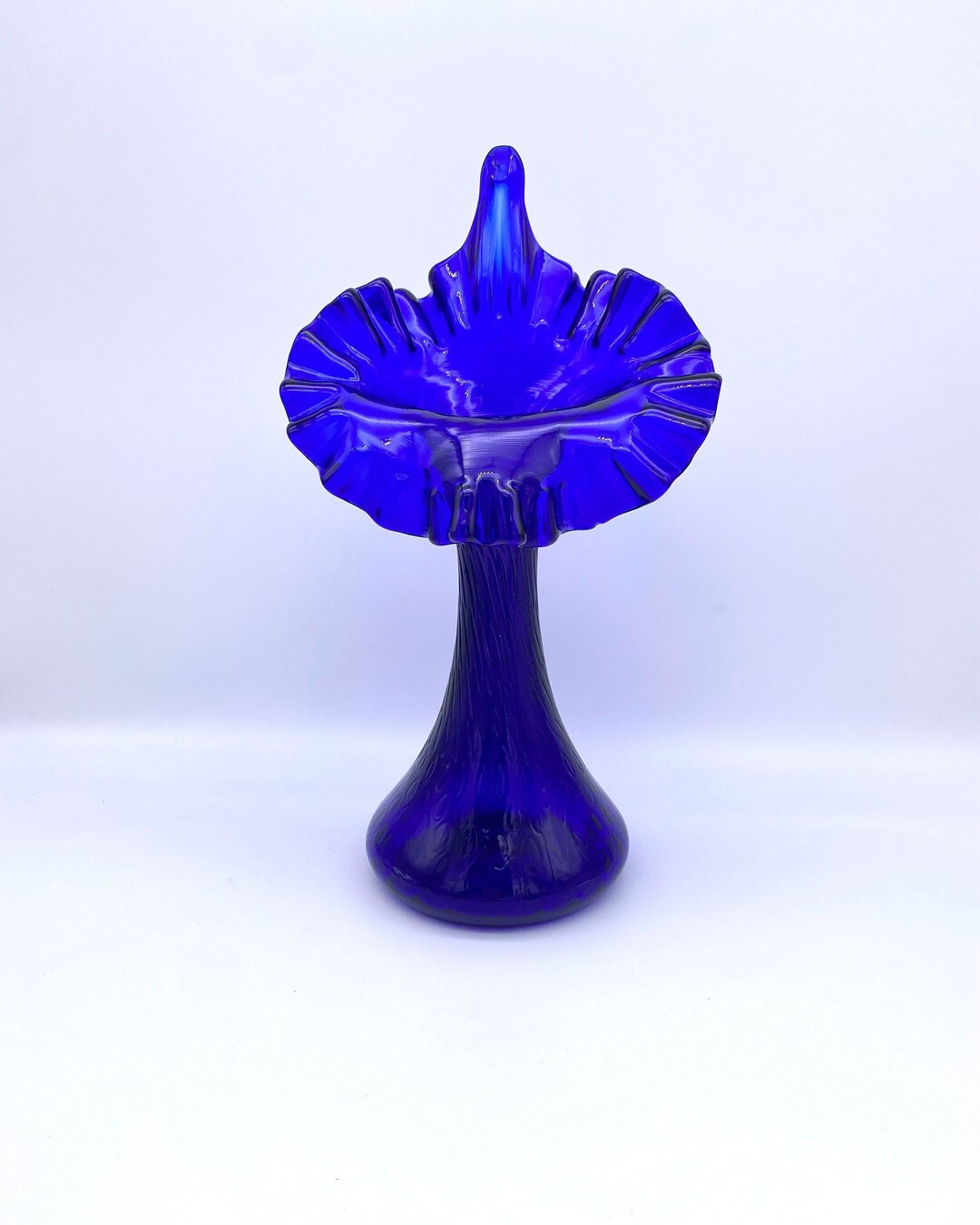 Vintage Fenton Jack in the Pulpit Cobalt Blue Ruffled Vase - Etsy