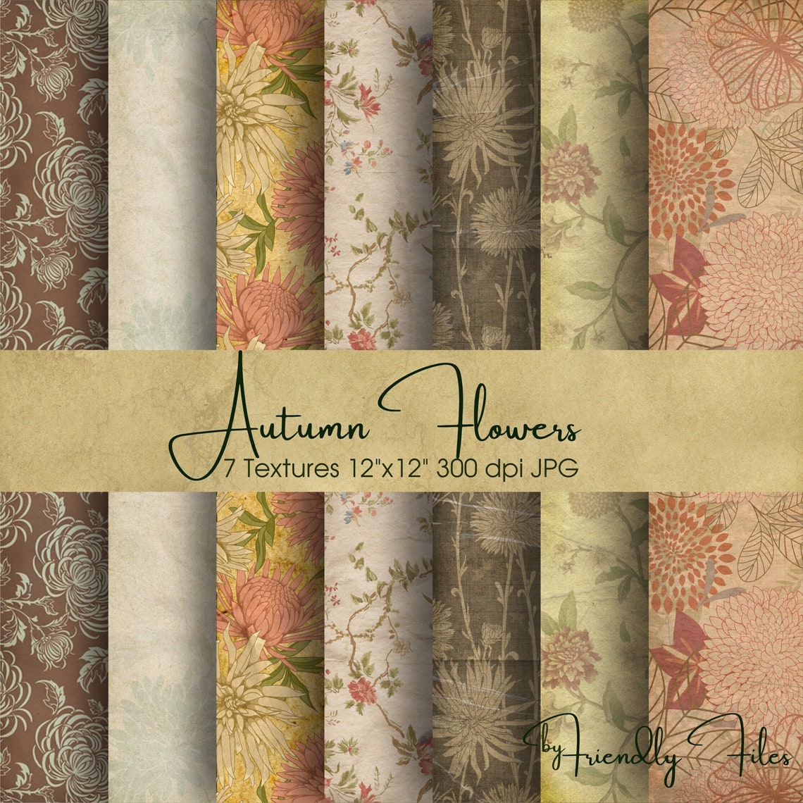 AUTUMN FLOWERS SCRAPBOOK 7 Fall Scrapbook Paper - Etsy