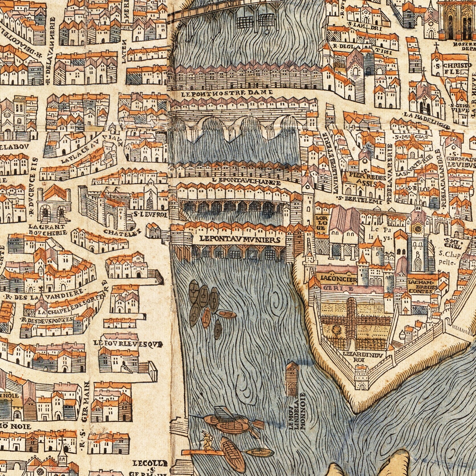 MAP of PARIS 1550 High Resolution 300dpi WAll Art Large | Etsy