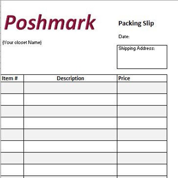 Packing Slip Template - Etsy