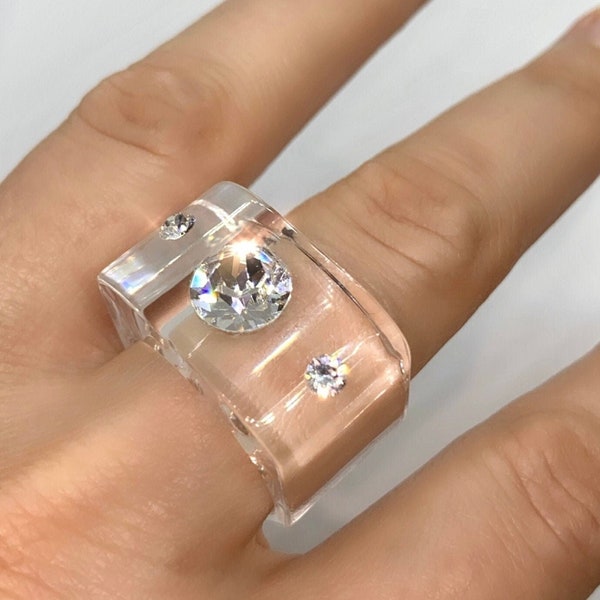 Clear Resin Ring - Etsy