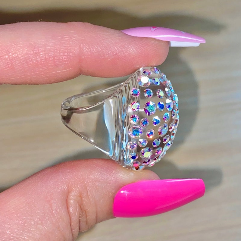 Clear Stone Ring - Etsy