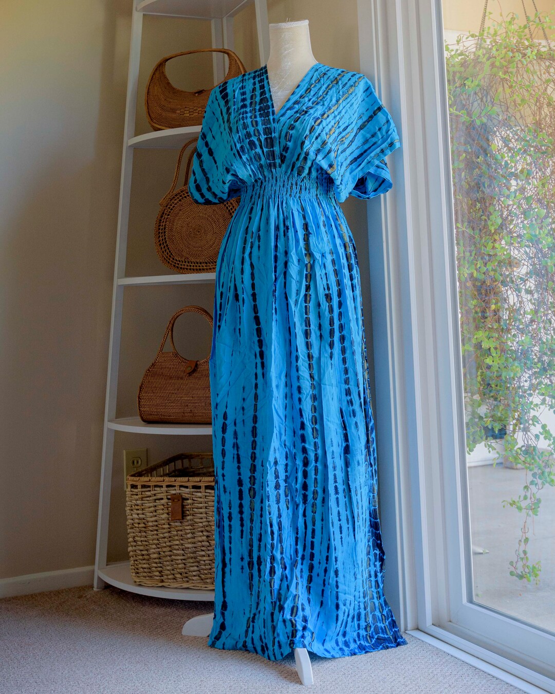 Tie Die Bali Dress Comfy Textile Summer Dress and Beach Outfit - Etsy