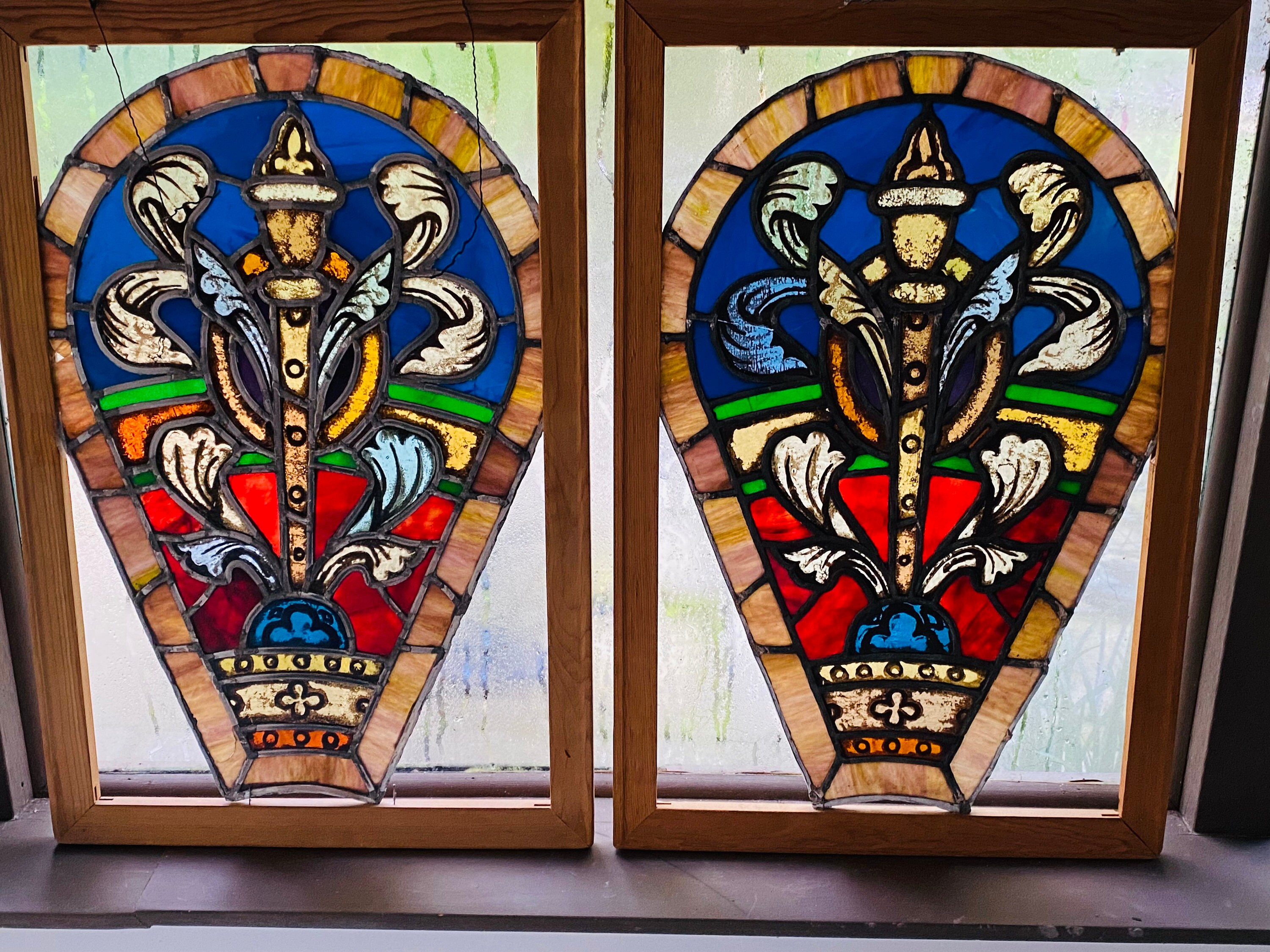 Rare, Stained Glass, Each One of A Kind Old World Style W/artistic ...