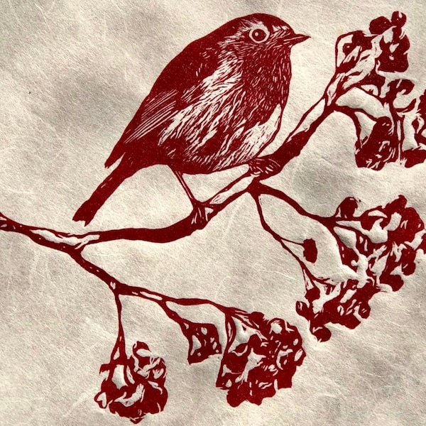 Bird Linocut Print - Etsy UK