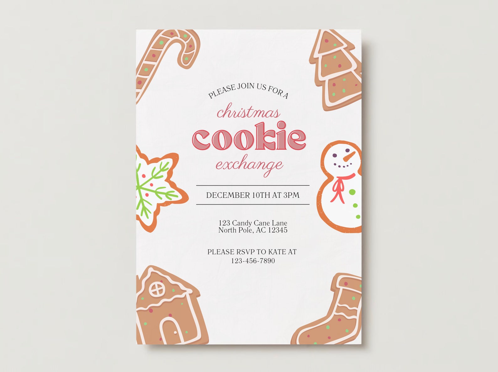 Christmas Cookie Exchange Invitation, Christmas Party Invitation ...