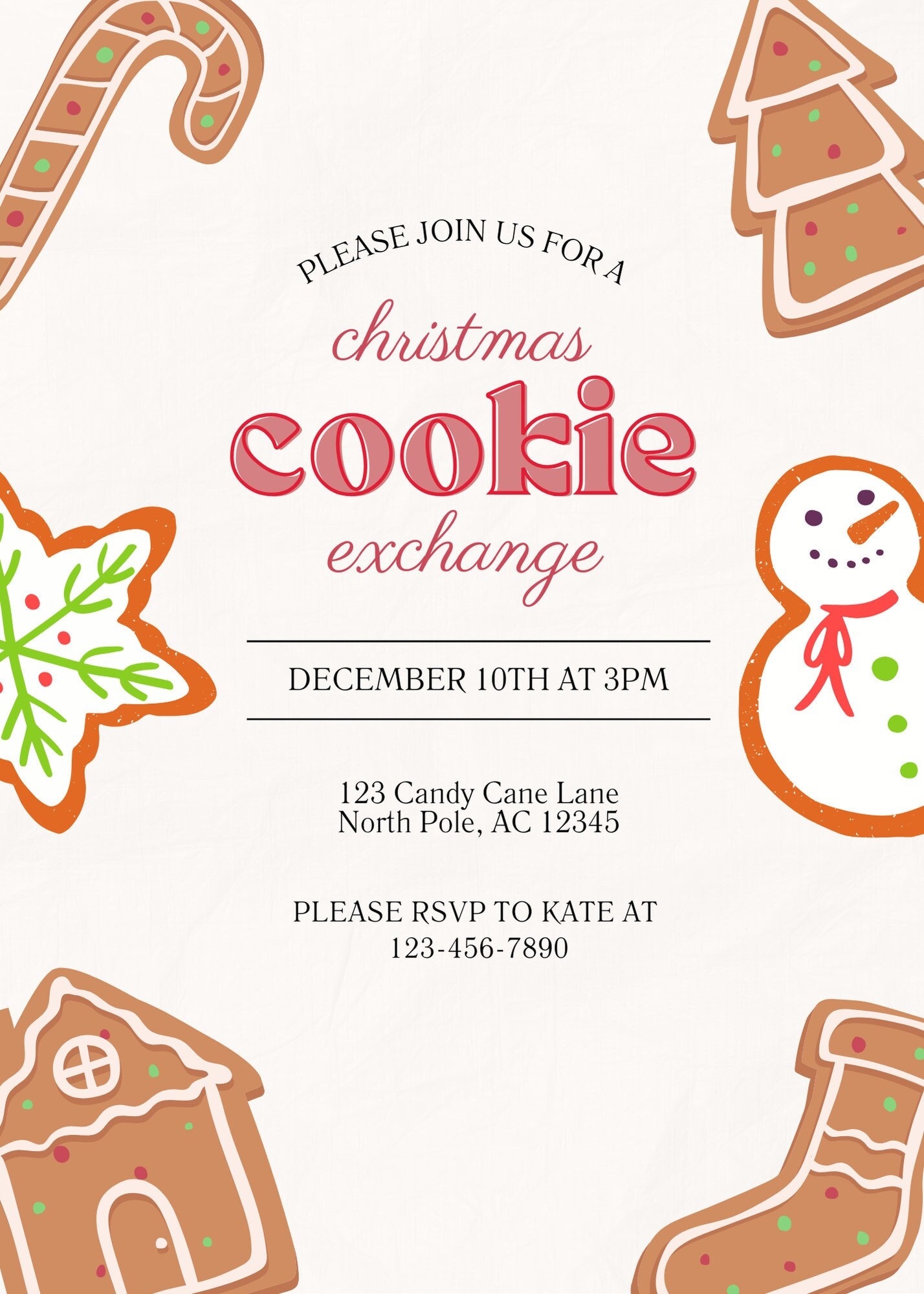Christmas Cookie Exchange Invitation, Christmas Party Invitation ...