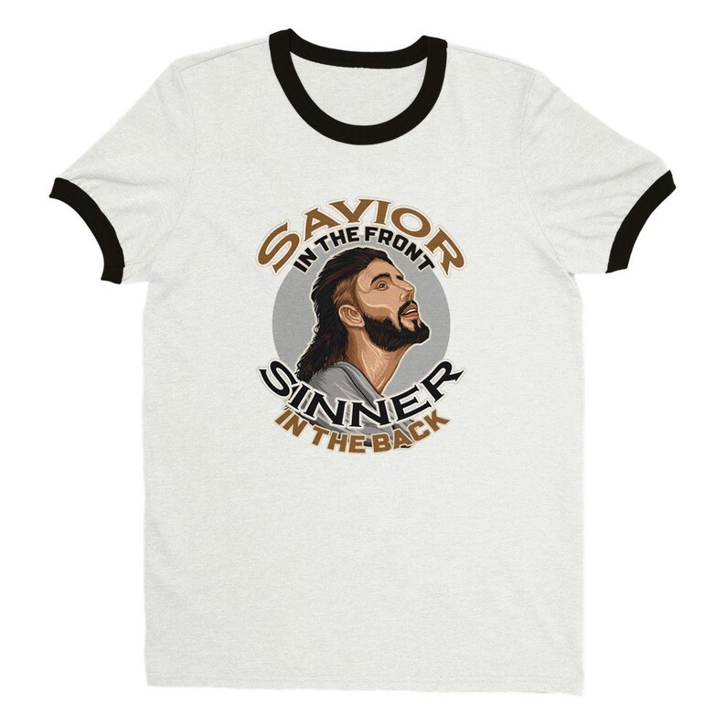 Mullet Jesus Parody Savior in the Front Sinner in the Back - Etsy