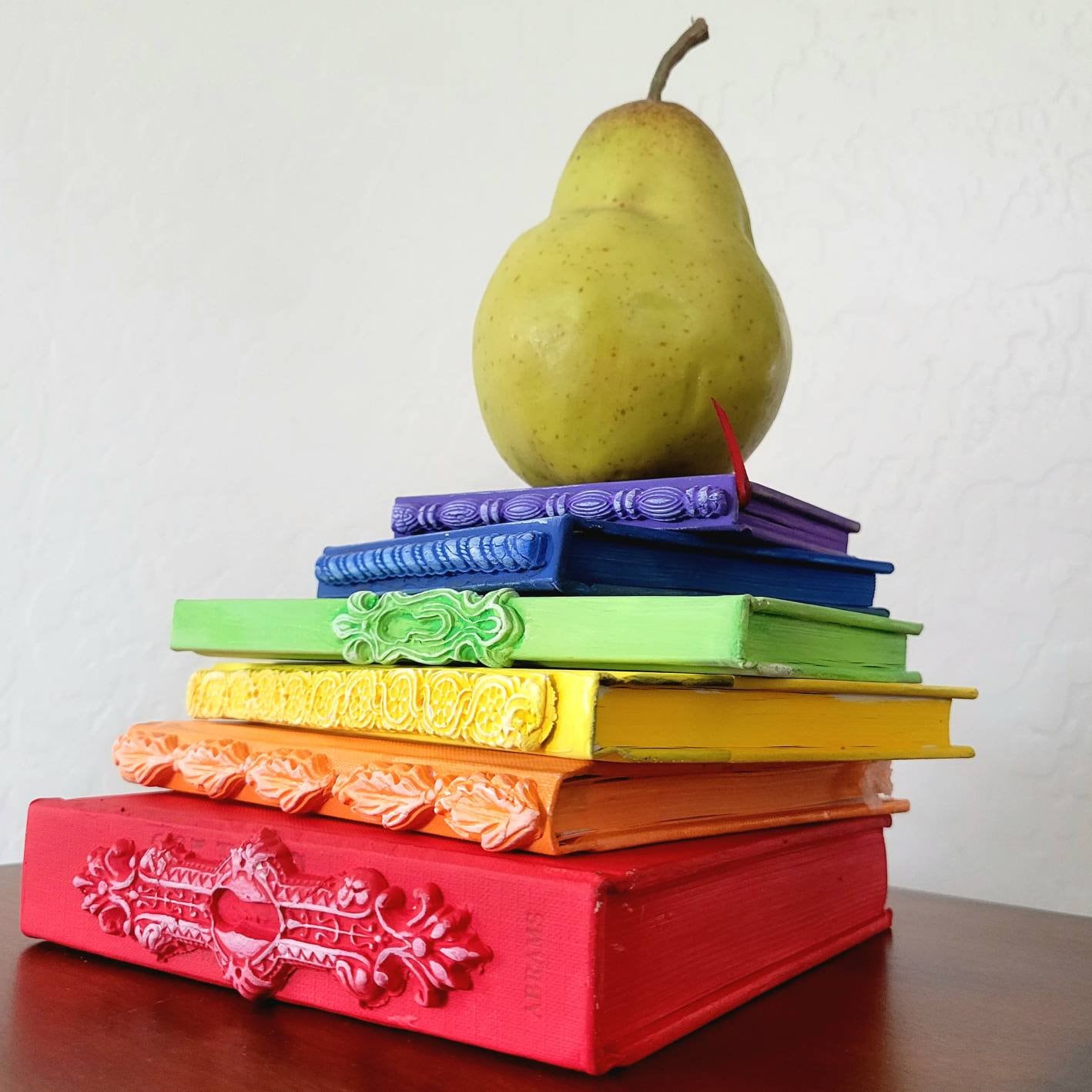 Rainbow Painted Small Book Set With Embellished Spines / 6 Book ...