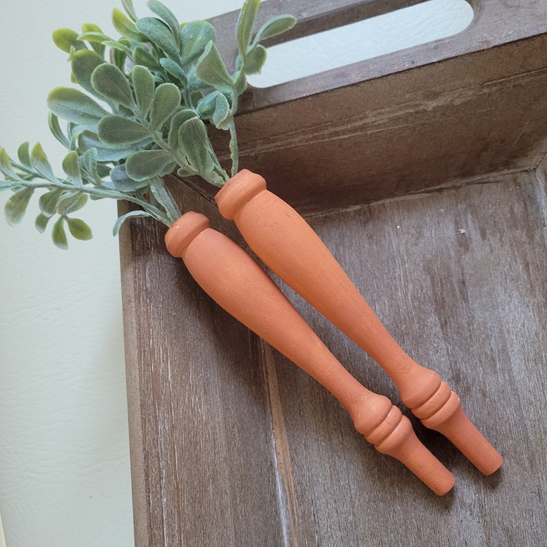 Bunch of Orange Wooden Spindle Carrots Easter Spring Decor Tray Shelf ...
