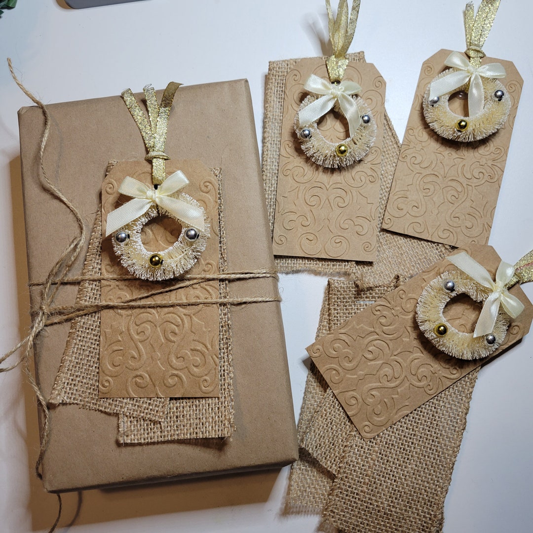 Gift Wrapping Kit / Christmas Gift Wrapping / Wreath - Natural Themed ...