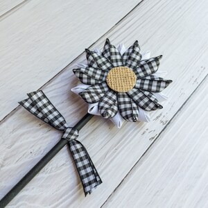 Black and White Buffalo Plaid Flower Pick, Summer Floral Decor, Daisy ...