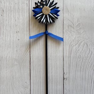 Thin Blue Line Flag Flower Pick: Police Support Gift - Etsy