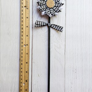 Black and White Buffalo Plaid Flower Pick, Summer Floral Decor, Daisy ...