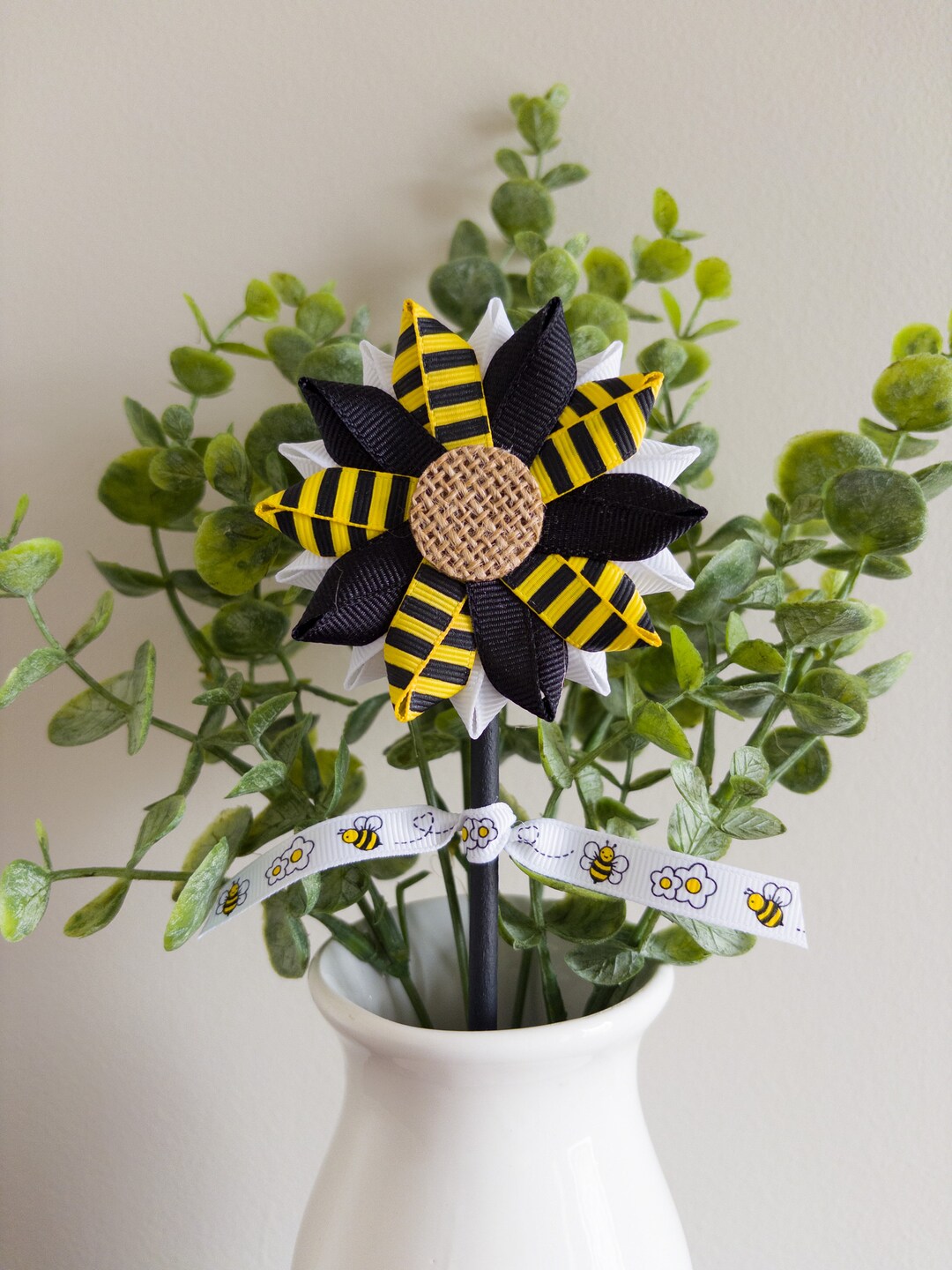 Bee Flower Pick, Bumblebee Decor, Honeybee Decor, Farmhouse Flowers ...