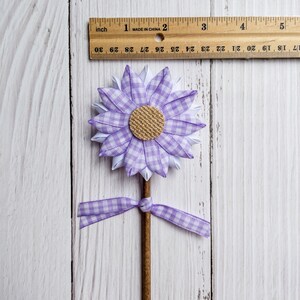 Lavender and White Gingham Flower Pick, Purple Daisy, Pastel Flowers ...