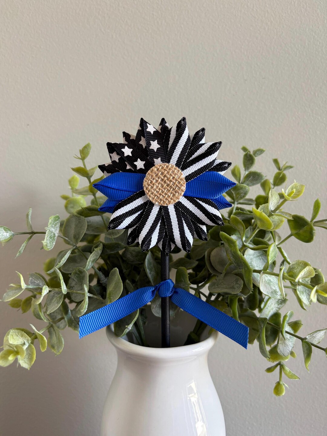 Thin Blue Line Flag Flower Pick: Police Support Gift - Etsy