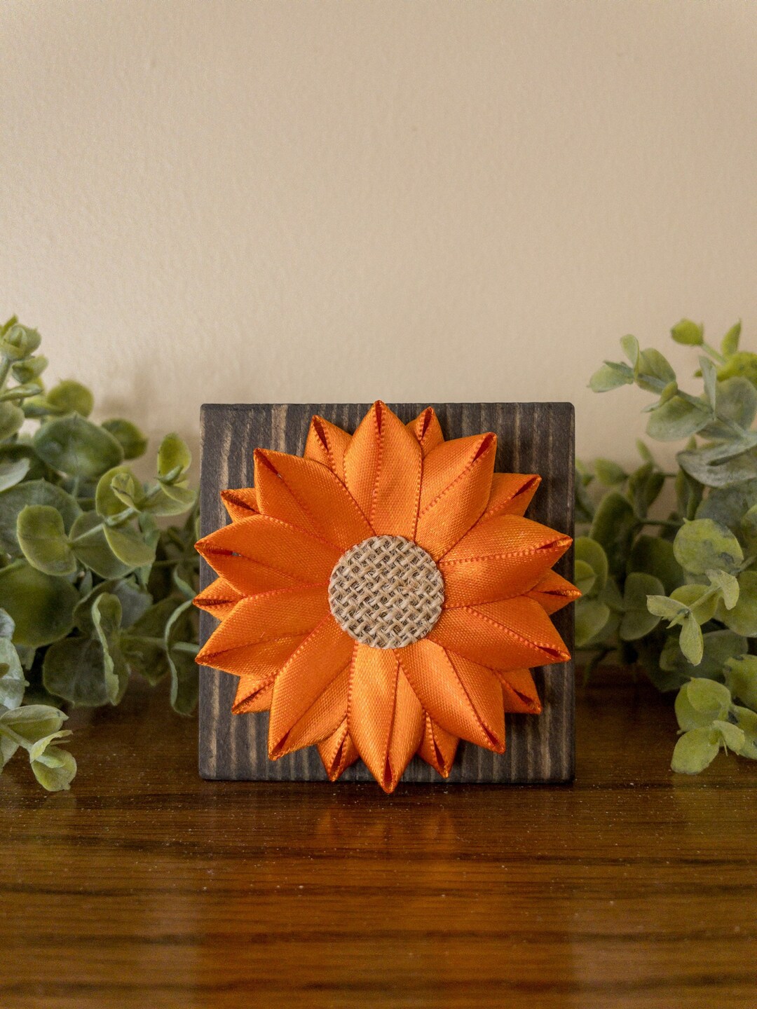 Orange Flower Mini Wood Blocks, Mini Tiered Tray Decor, Flower Mini ...